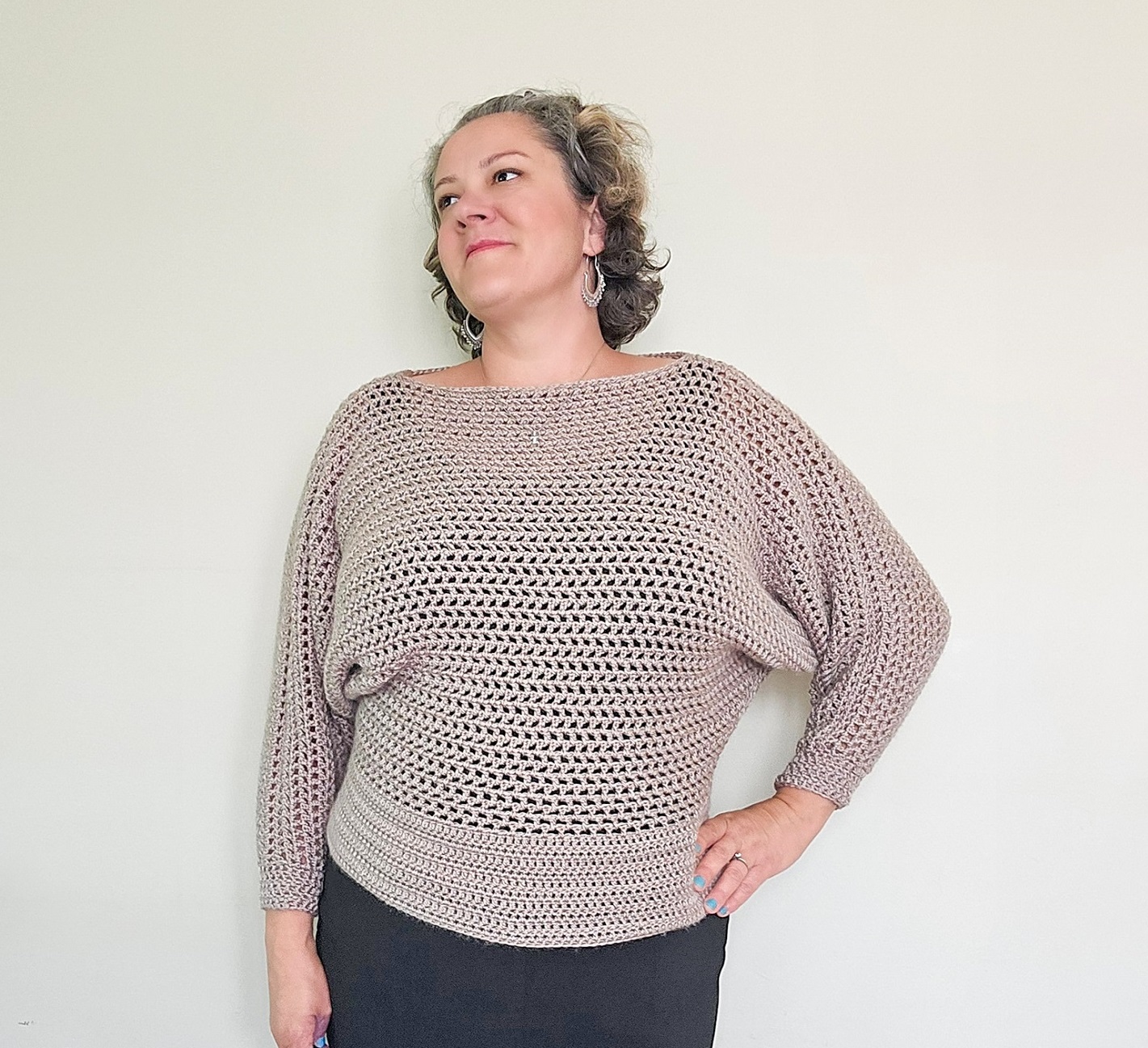 CROCHET BATWING SWEATER - Free Pattern ⋆ lulostitchco.com